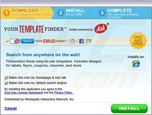 Your Template Finder Toolbar - how to remove?