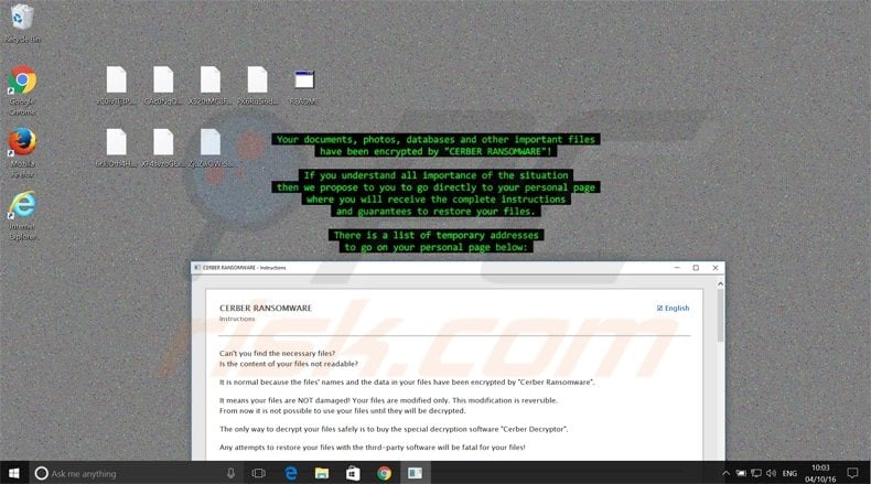 Cerber Ransomware [Updated] - how to remove?