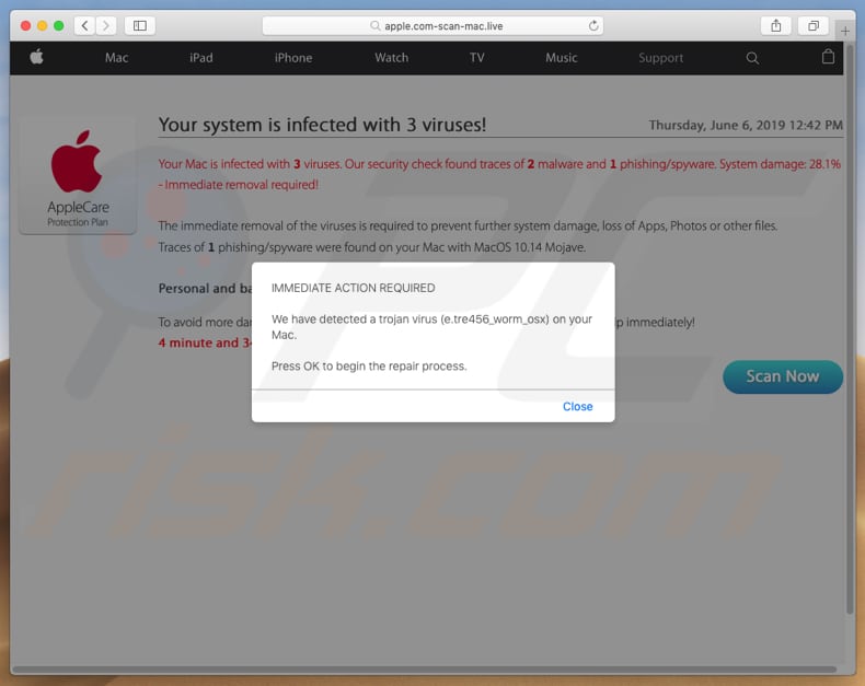 Apple.com-scan-mac.live POP-UP Scam (Mac) - Removal steps, and macOS ... Apple.com-scan-mac.live POP-UP Scam (Mac) - Removal steps, and macOS ...