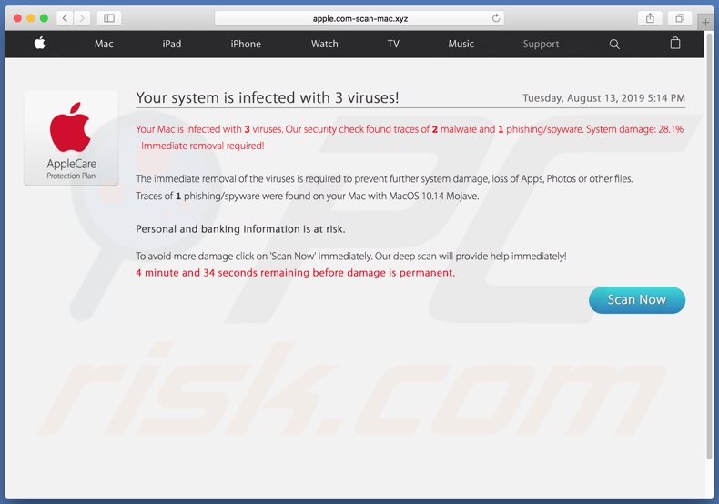 Apple.com-scan-mac.xyz POP-UP Scam (Mac) - Removal steps, and macOS ... Apple.com-scan-mac.xyz POP-UP Scam (Mac) - Removal steps, and macOS ...
