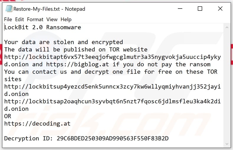 LockBit 2.0 Ransomware - Decryption, removal, and lost files recovery ... LockBit 2.0 Ransomware - Decryption, removal, and lost files recovery ...