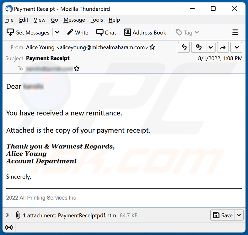 Please Find Attached Receipt Email Scam Removal And Recovery Steps 