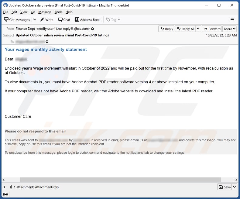 Your Wages Monthly Activity Statement Email Scam Removal And Recovery Steps