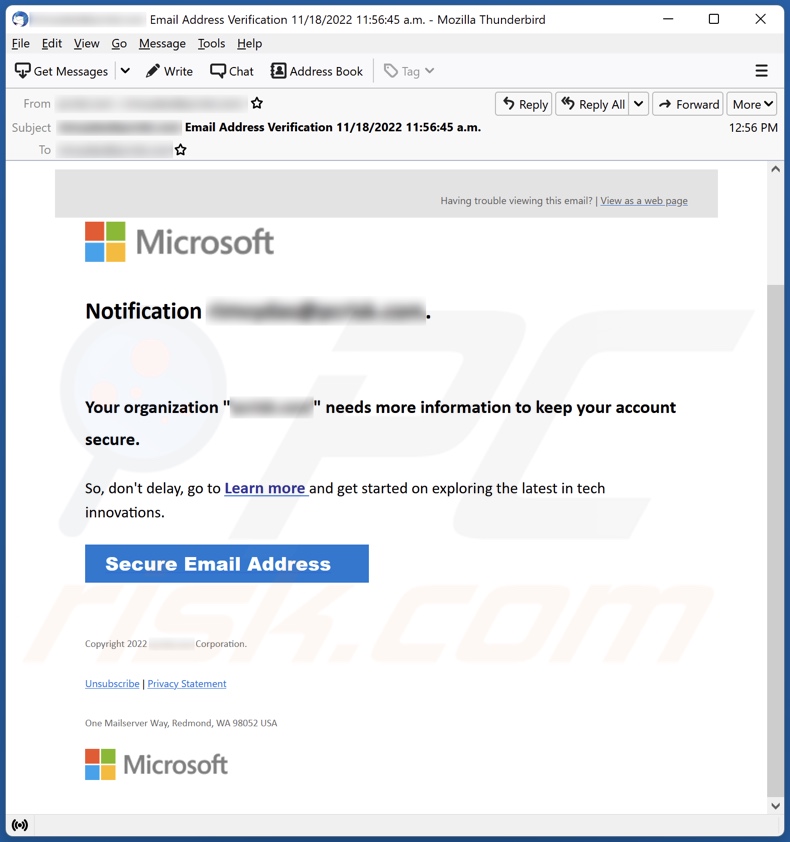 Your Organization Needs More Information To Keep Your Account Secure ... Your Organization Needs More Information To Keep Your Account Secure ...