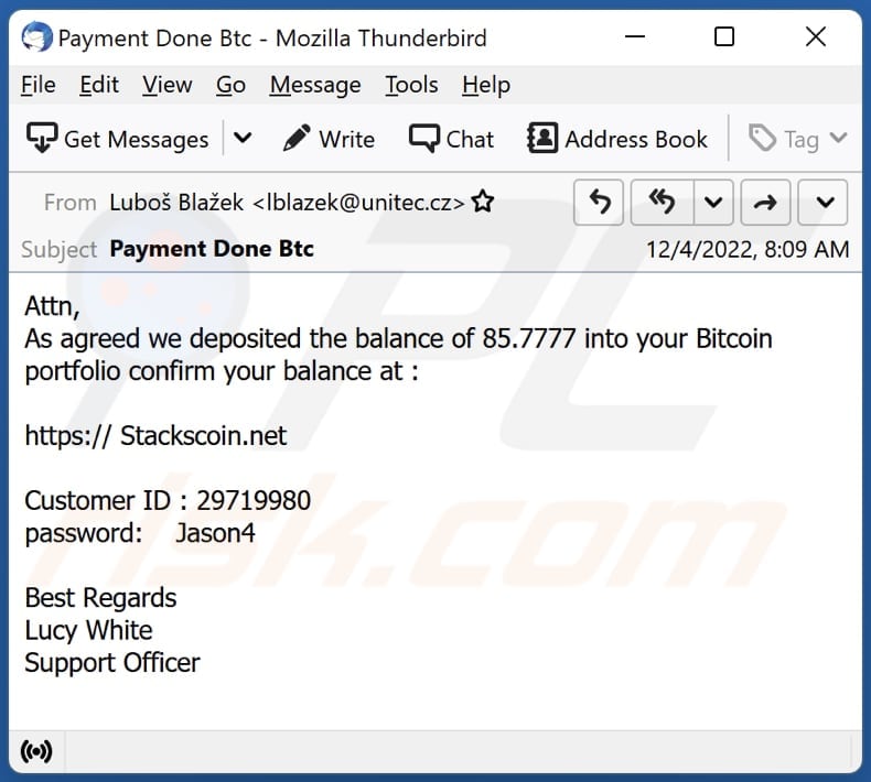 Deposit Into Your Bitcoin Portfolio Email Scam Removal And Recovery