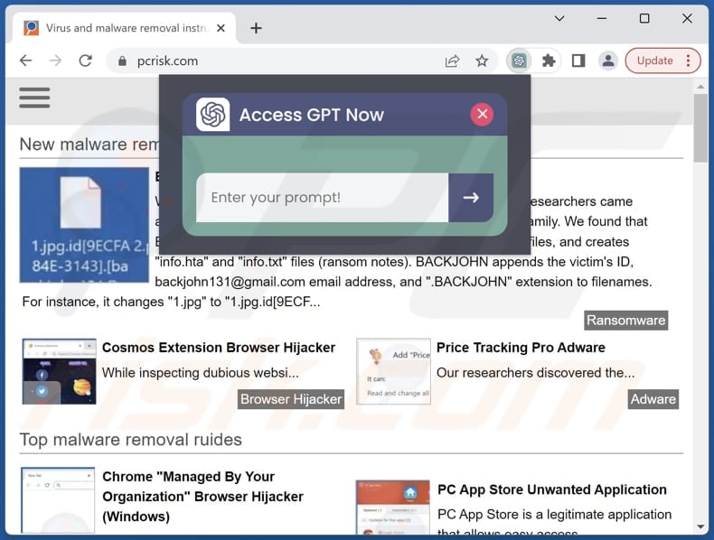Quick Access To Chat GPT Stealer - Malware removal instructions Quick Access To Chat GPT Stealer - Malware removal instructions