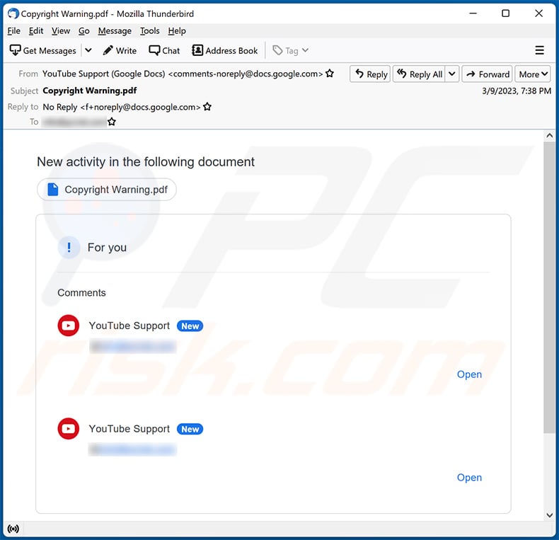 YouTube Copyright Infringement Warning Email Virus - Removal and ... YouTube Copyright Infringement Warning Email Virus - Removal and ...