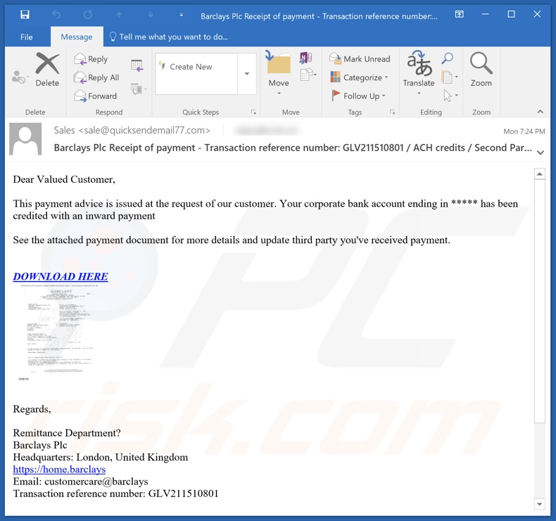 Barclays Payment Advice Email Virus - Removal and recovery steps Barclays Payment Advice Email Virus - Removal and recovery steps