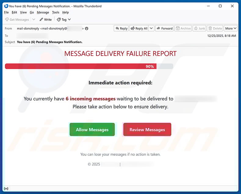 Messages Delivery Failure Email Scam - Removal and recovery steps (updated)